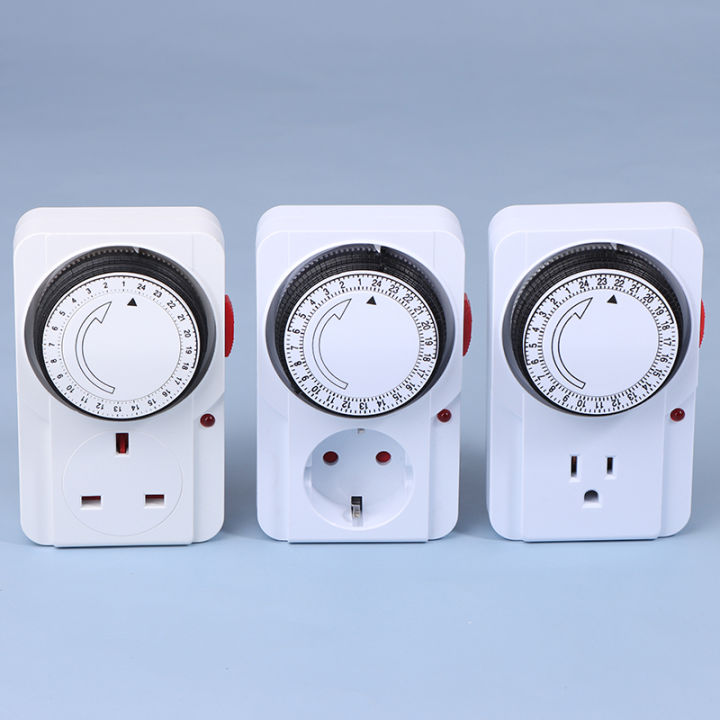 24 Hour Cyclic Timer Switch Kitchen Timer Outlet Universal Timing Socket Mechanical Timer 220VAC ...