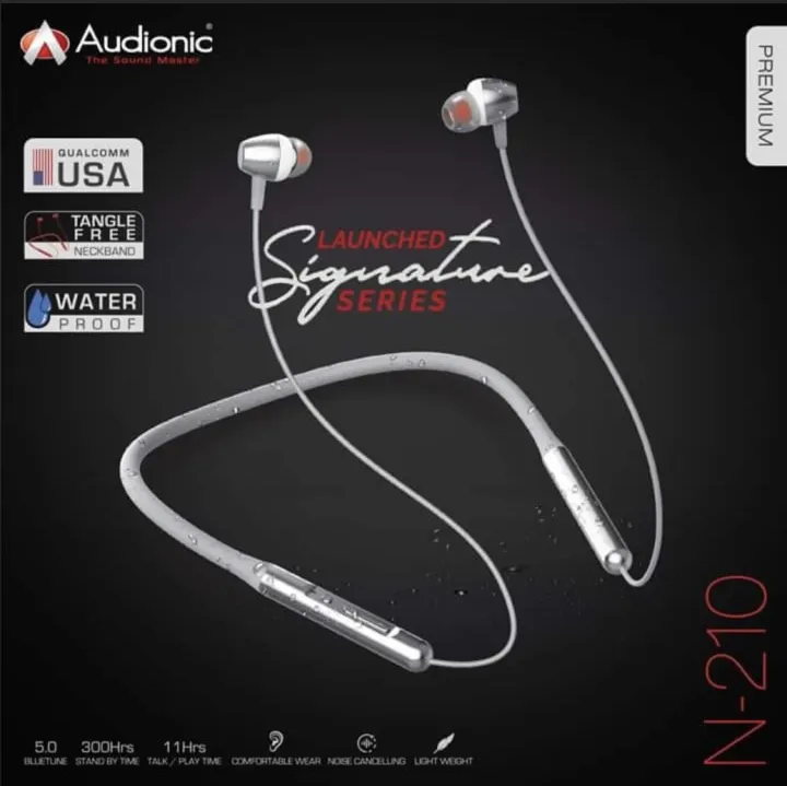 Audionic Signature N210 Bluetooth Neckband - Premium Wireless Headphone ...