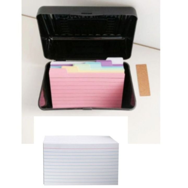 Self Index Card with Dividers Index Card Holder Multicolor Lined File ...