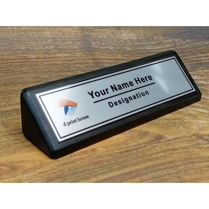 Name Plate for Office Desk / Table with wood and metal printing in ...