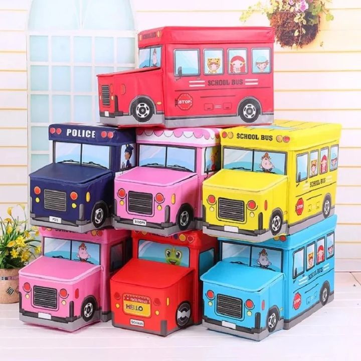 Gadgeztan High Quality Kids Toy Storage Bus Organizer Container Wheels ...