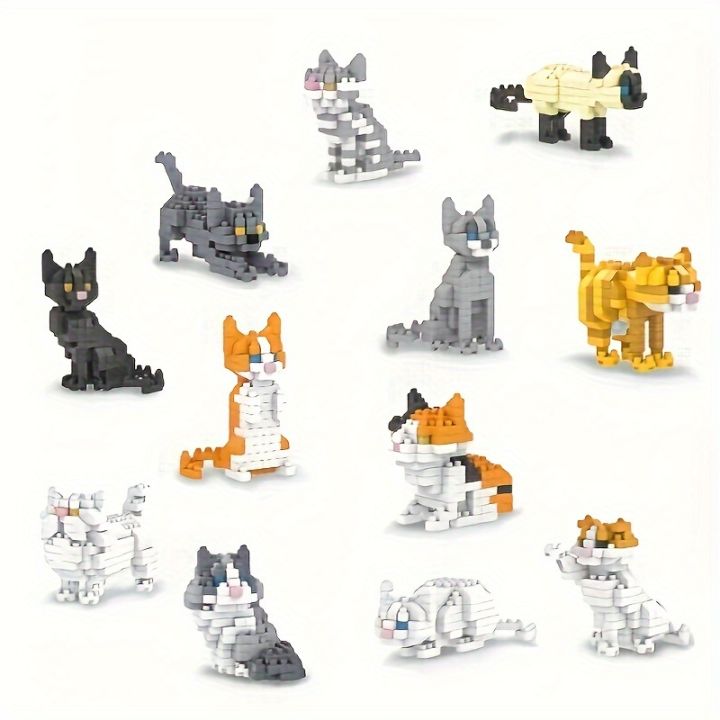 12 types of cat micro building blocks, cat series, ragdoll cats ...