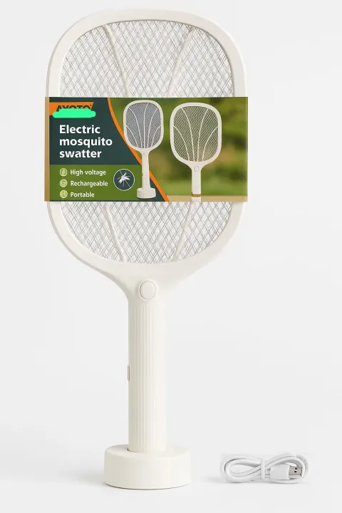 Rechargeable Mosquito Zapper Racket with UV Light Stand – Ultimate ...