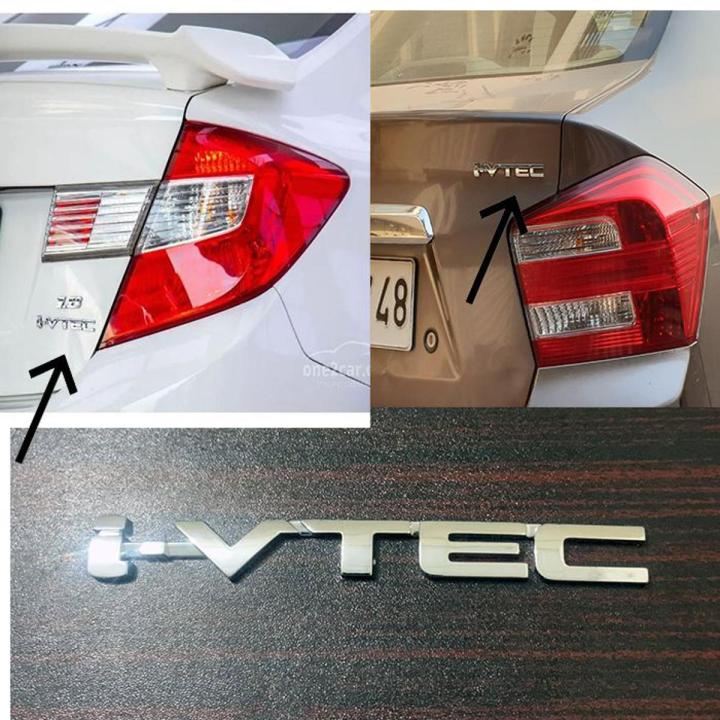 Pack of 1 i-vtec Monogram Chrome Emblem For Honda City/Civic Full Tape ...
