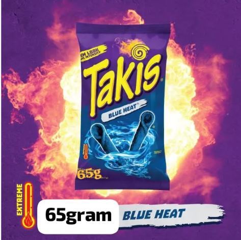Chips | Takis torrtila chips & snacks | 65gram Takis Blue Heat Rolled Tortilla Chips, Hot Chili ...