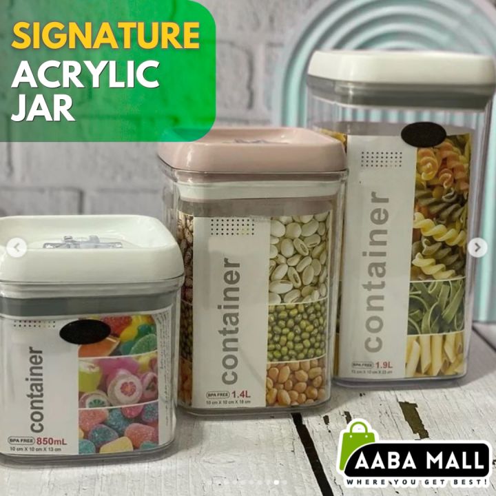Signature ACRYLIC JAR Air Tight Jars – BPA Free Plastic, Lid-Lock ...