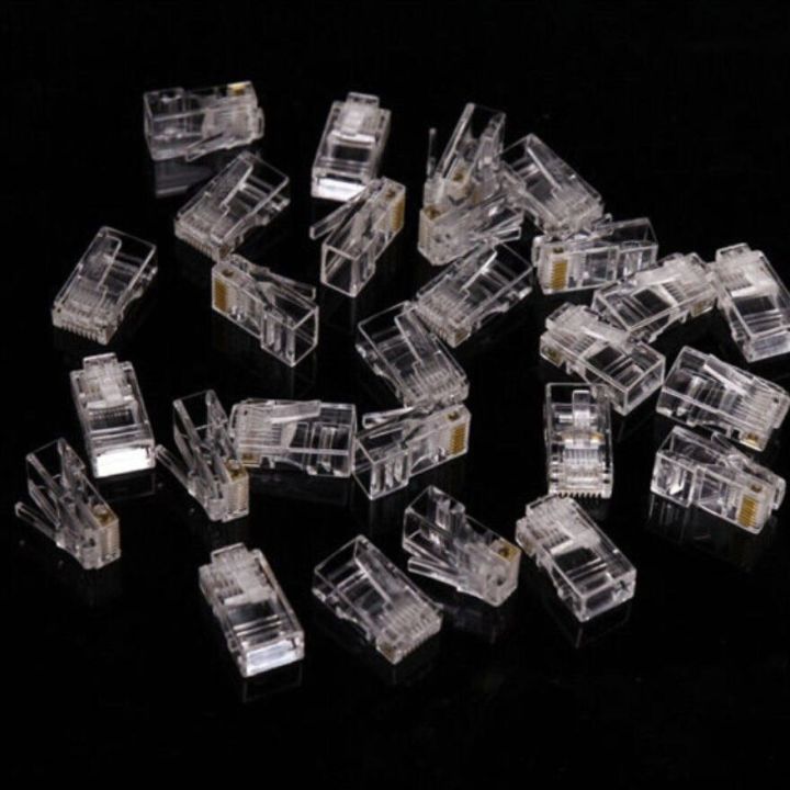 100Pcs/Bag QS6016S Gold Plated Network Cat6 Modular Plug UTP Connector ...
