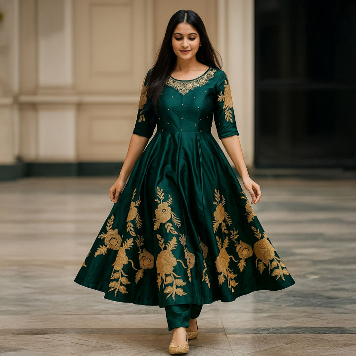 Heavy Embroidery Neck Line ,Sleeves & Bottom Maxi For Women | Daraz.pk