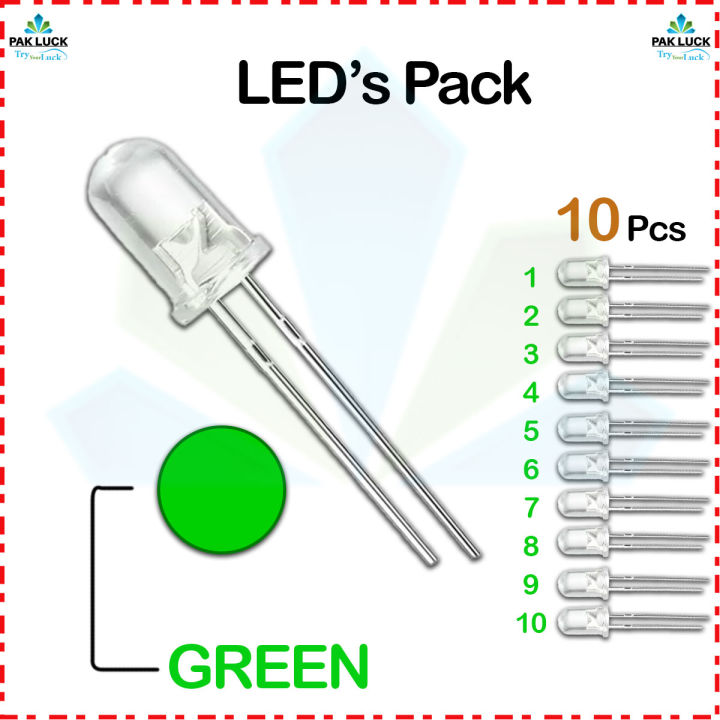 5mm led Diode super bright Crystal Green Red white Blue Led's ...