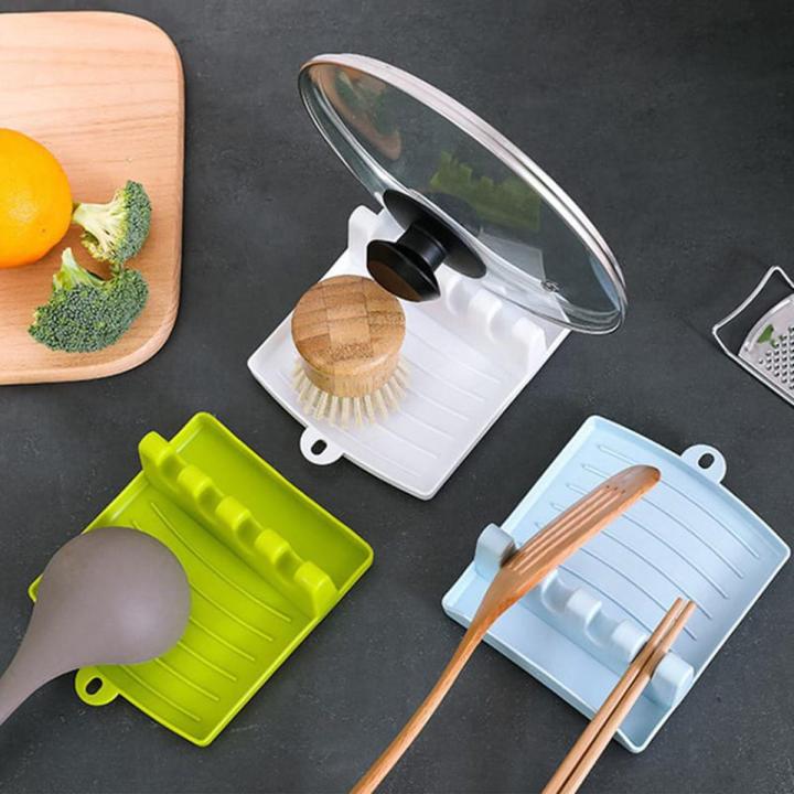 Kitchen Utensil Holder Plastic Spoon Rack Shelf Portable Multipurpose ...