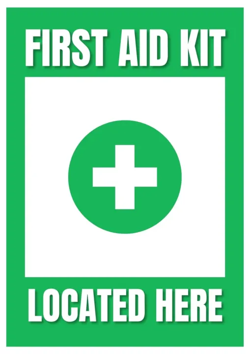 First AID Kit sign stickers, First Aid Box Sign Stickers A4 Size Ready ...