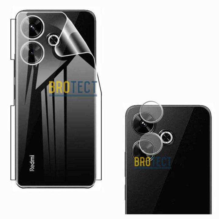 2 in 1 Xiaomi Redmi 13 Back Jelly Protector + Camera Lens Protector 9H ...