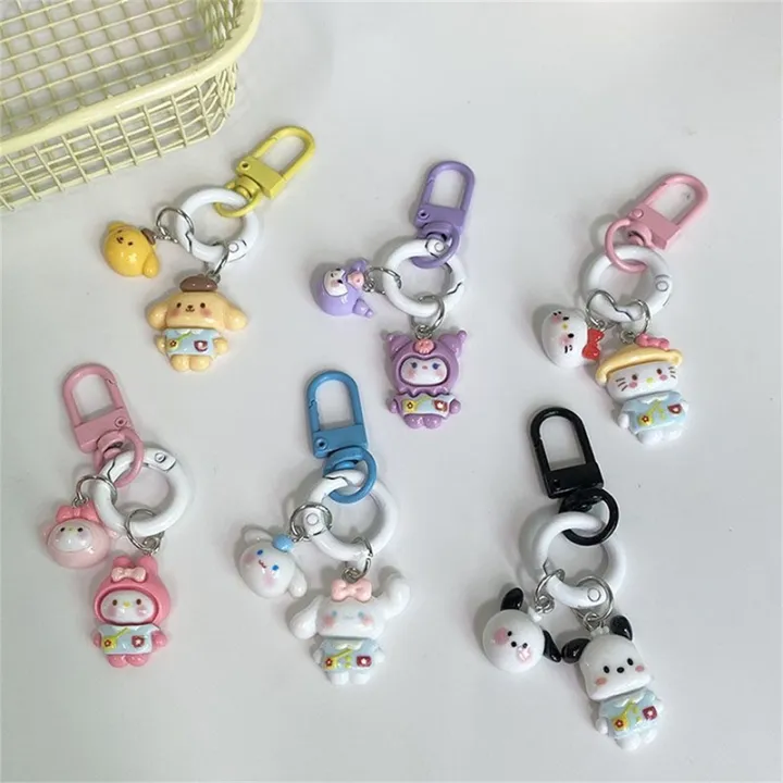 Sanrio Anime Hello Kitty Resin Keychain Cartoon Cinnamonroll Kuromi ...