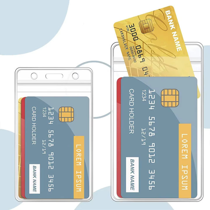 Clear Plastic Card Holder | Horizontal Waterproof ID Badge Holder ...