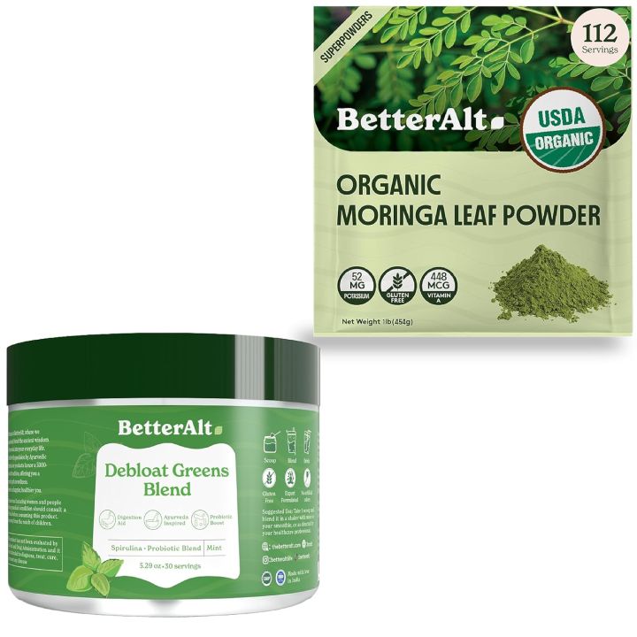 Better Alt Organic Moringa Powder & Greens Powder(500g), Superfood ...