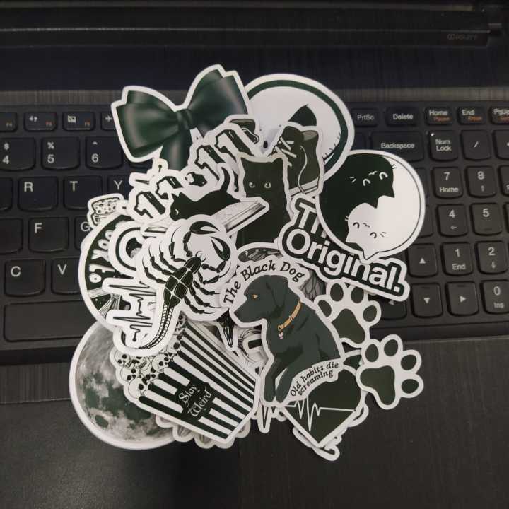 BLACK AND WHITE AESTHETIC Premium Glossy Stickers 25pcs Pack ideal for ...