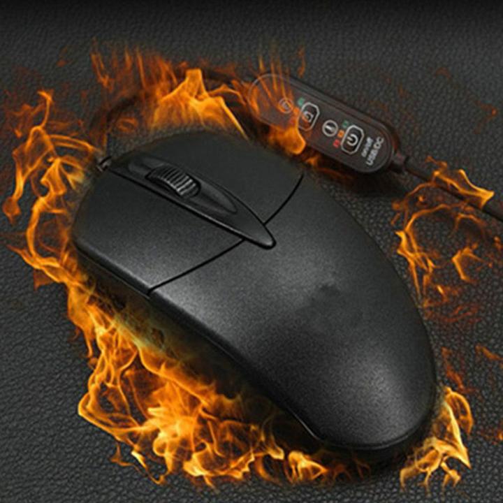Thermostatic Corded Heated Mouse Three-speed Heating Mouse for Laptop ...