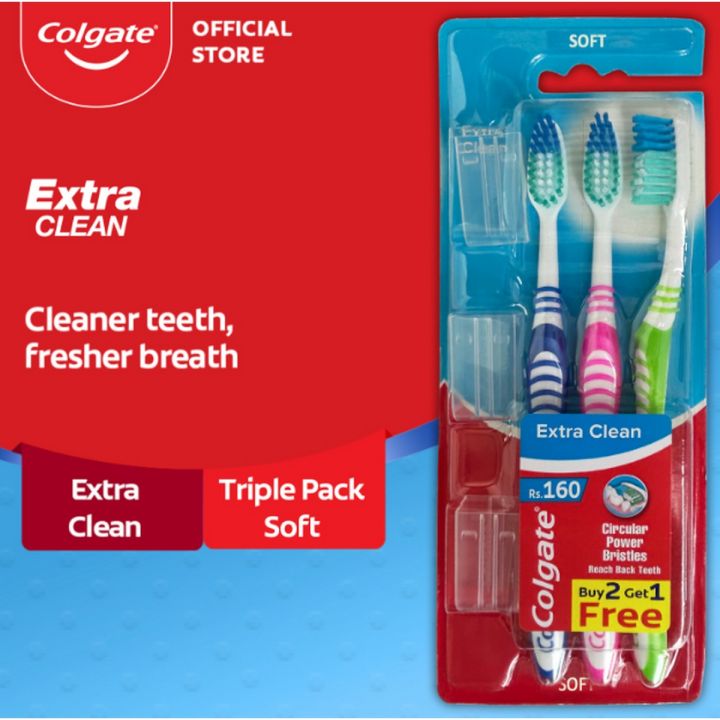 Colgate Extra Clean Toothbrush - Triple Pack (Soft) | Daraz.pk