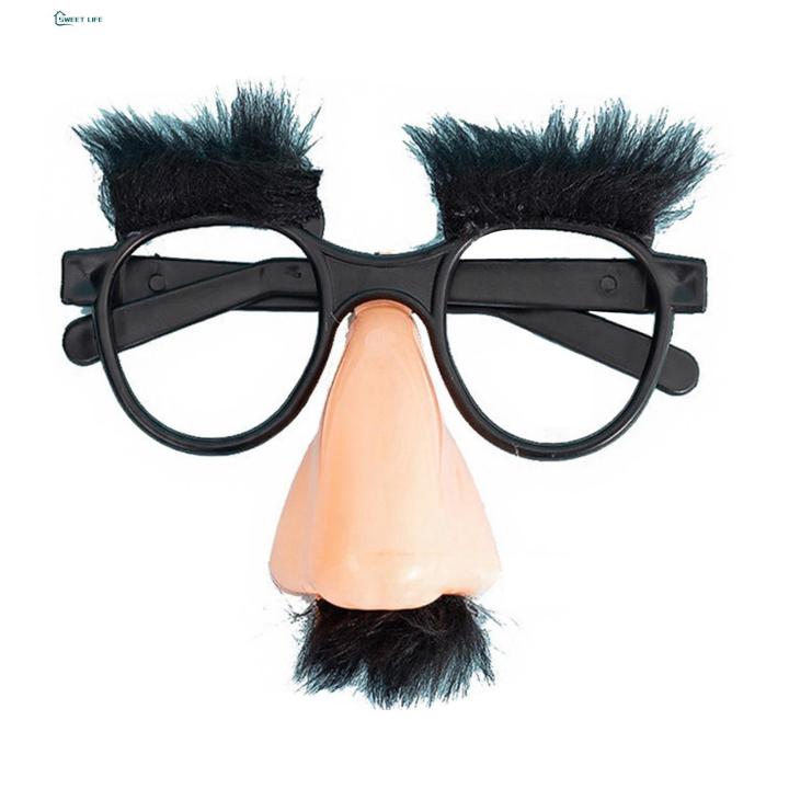 Funny Costume Glasses Funny Big Nose Glasses with Eyebrows Curly Beard ...