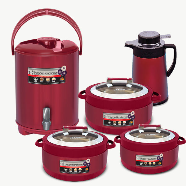 HOT POT WATER COOLER SET Handsome Metallic Plus Red 5 Pc Gift Pack ...