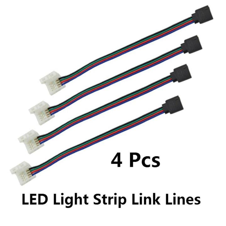 【Footprint】 4 Pcs 4Pin RGB Female Led Strip No Soldering Connector Clip ...