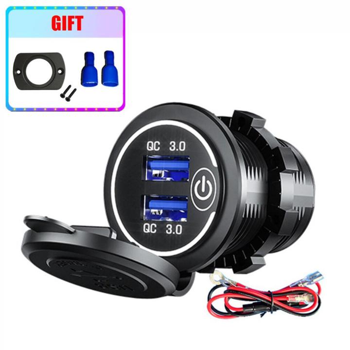 Quick Charger 3.0 Dual USB Charger 12V 24V Fast Charge with Touch ...