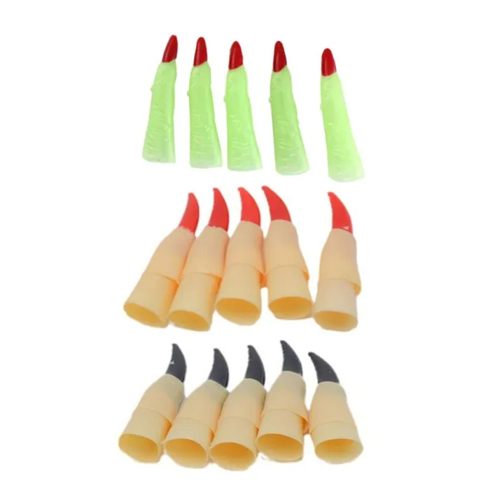 10Pcs/Set Party Decor Halloween Fake Fingers Luminous Scary Zombie ...