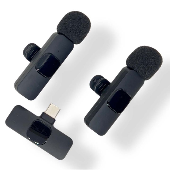 WIRELESS MIC K9 Dual Microphone Mic Plug & Play USB Type C Plug ...
