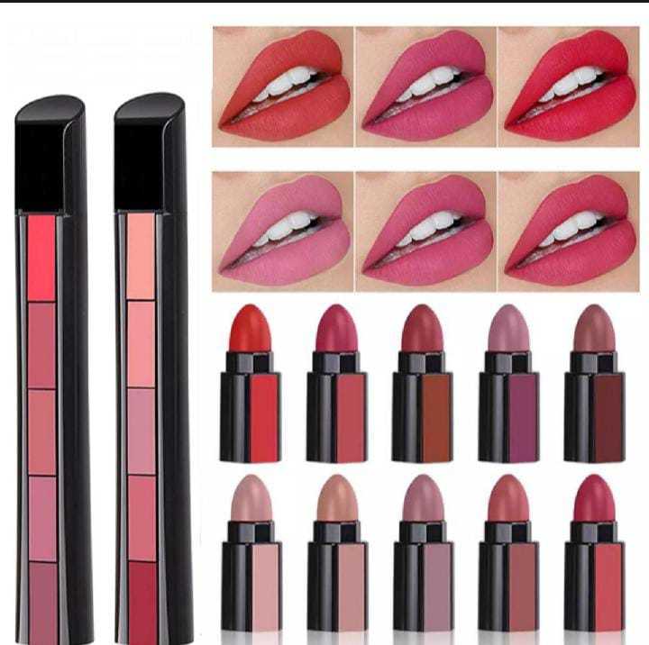 5 In 1 Lipstick Matte Lipsticks Waterproof Long Lasting | Lipstick Long ...