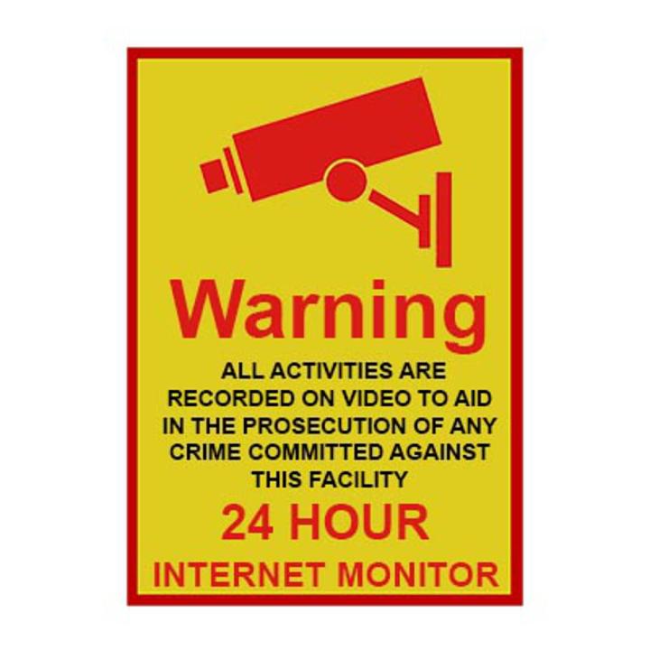 24 HOUR Surveillance Warning CCTV Camera Stickers Signs Decals A4 Sized ...