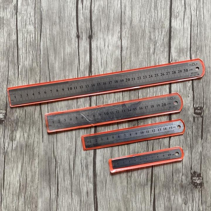 Y-JIAN steel ruler 10cm ruler double-sided metric inch 100mm--600mm ...
