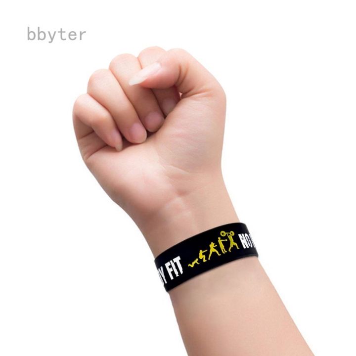 Bbyter Fashion Everybody Fit No Pain No Gain Silicone Wristband Wide ...