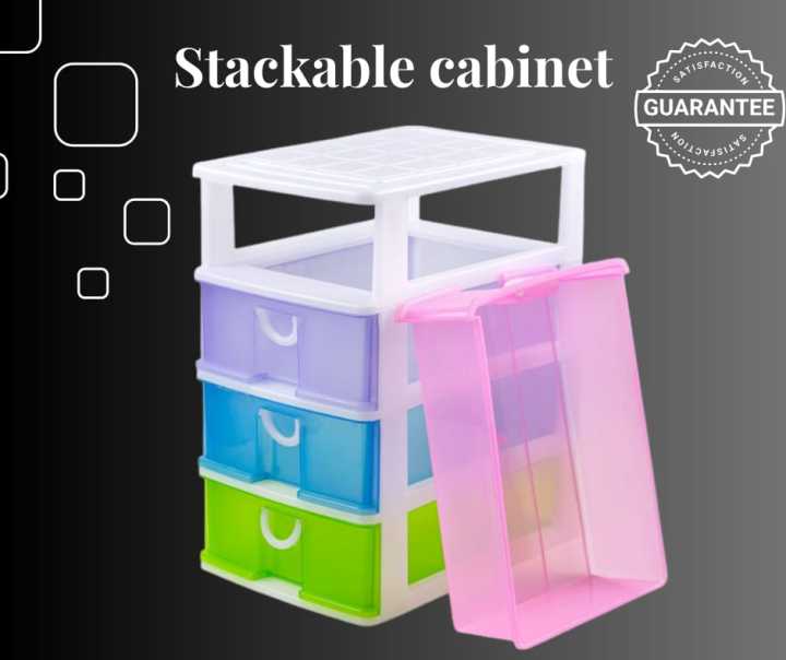 Creative Stackable Cabinet – 4 Layer Plastic Storage Drawer for Home ...