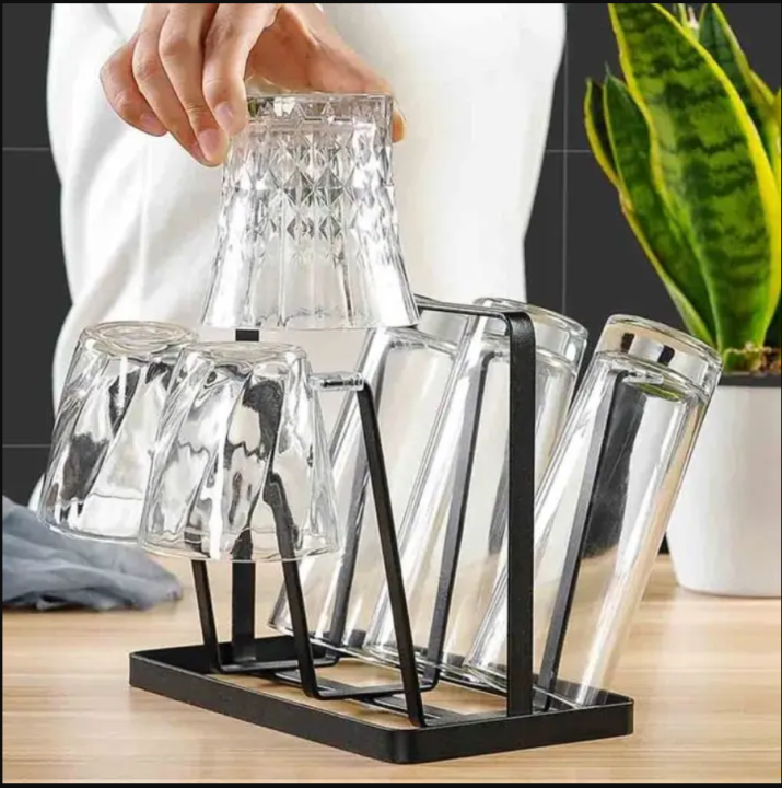 Glass Stand Kitchen Glass Holder( 6 Placements ) | Daraz.pk