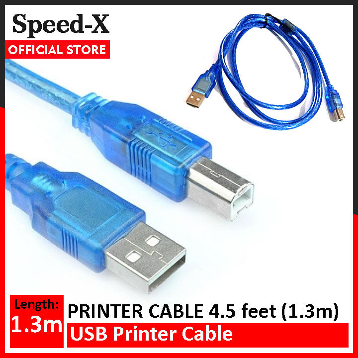 SpeedX Printer Cable 1.3 meter (4.5 feet) USB Printer Cable Blue 315 | Daraz.pk