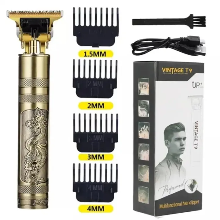 PROFESSIONAL VINTAGE t9 DRAGON STYLE TRIMMER FOR MEN, Usb Rechargeable ...