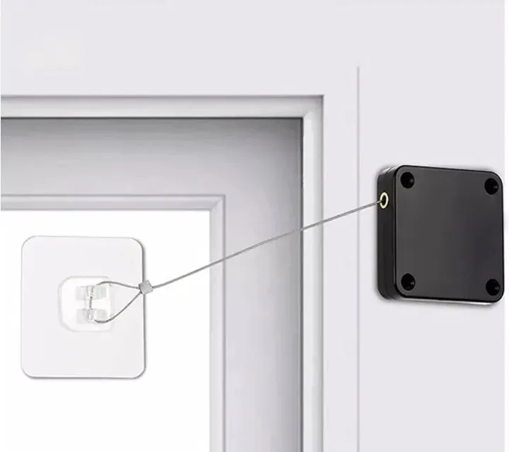 No-Punching Automatic Door Closer with Adjustable Pull Cord – Surface ...