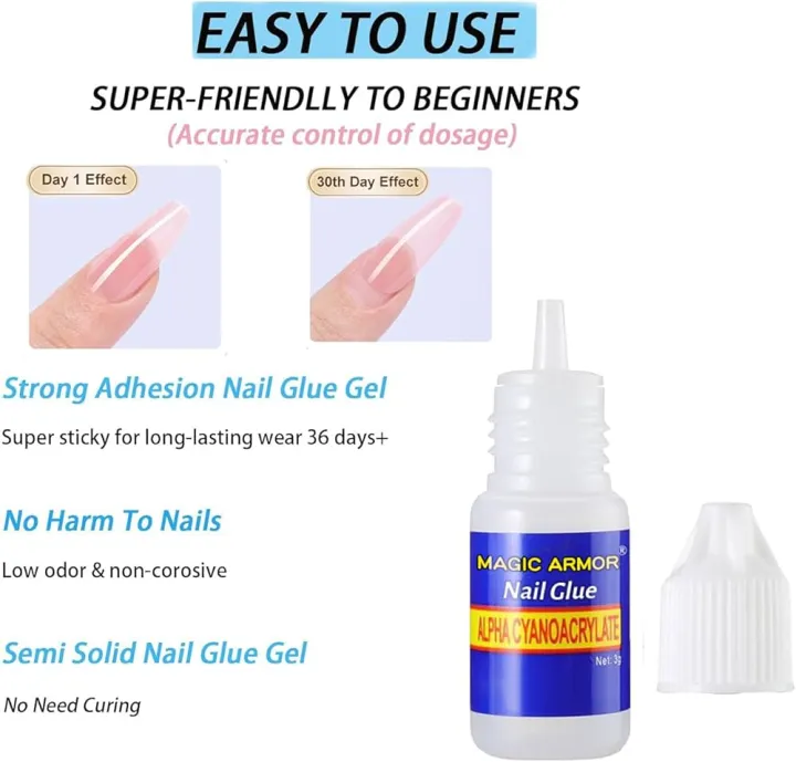 Nail Glue for Nail Art & Decoration – Easy Apply, Fast Dry Nail Glue ...