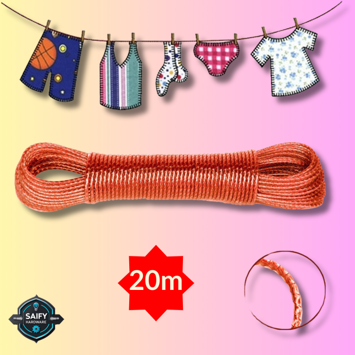 Kapray Sukhane Ki Rassi 20 Meter | 65.5 ft – Strong Metal Wire Coated ...