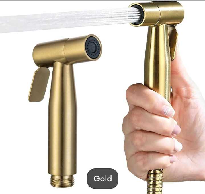 Muslim Shower Stainless steel GOLD Complete Set Body with Holder and ...