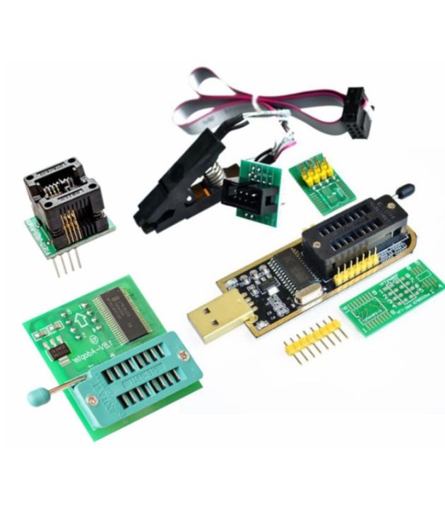 USB Programmer CH341A + SOP8 Test Clip + 1.8V BIOS DIP8 converter ...