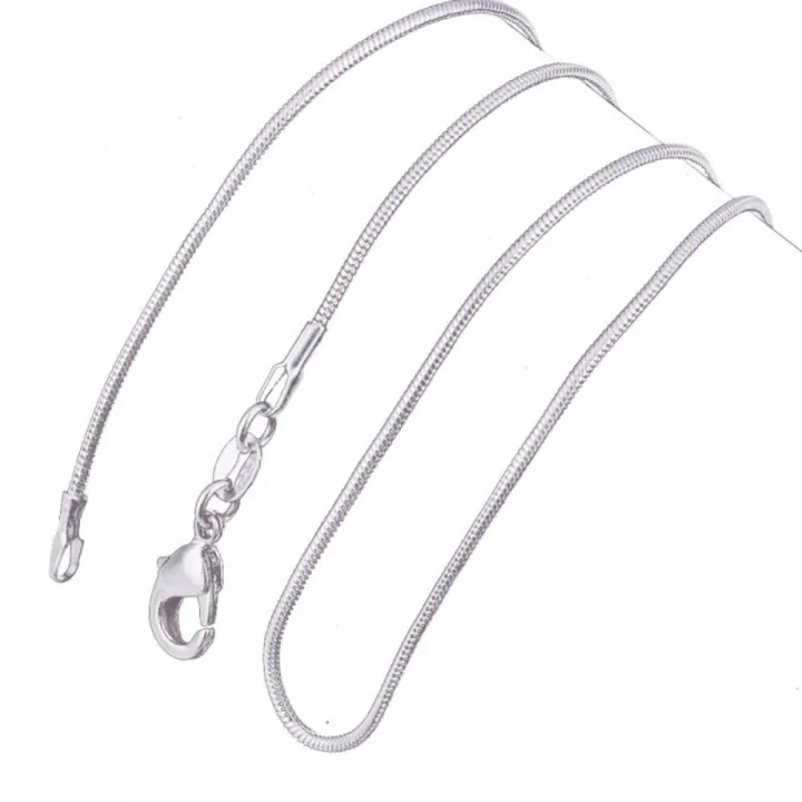 Snake Chain 55cm Silver Simple Long 1mm Italian Boys Snake Chain Boys ...