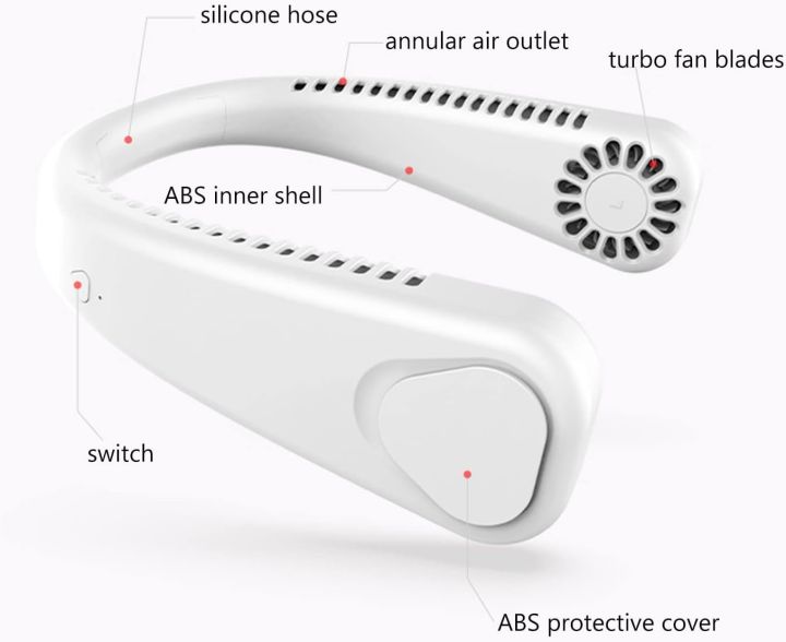 Portable Hanging Neck Fan | Mini Neck Fan | 3-Speed Hands-Free Personal ...