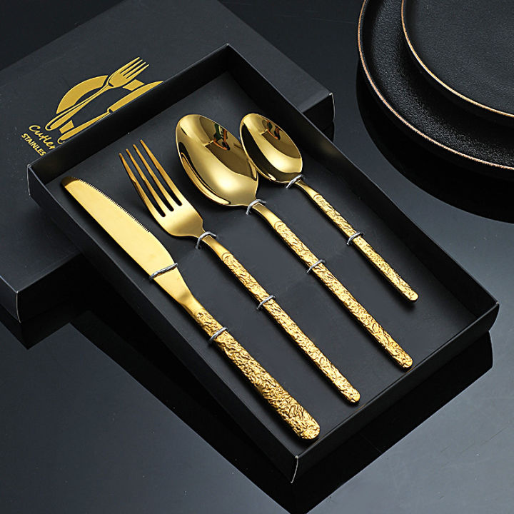 SS Stainless Steel Box Cutlery Set 4 Pcs | Daraz.pk