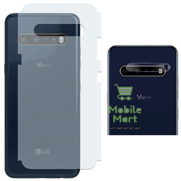LG V60 Thinq Back Protector Carbon Fiber Matte Soft Skin Sheet + Back ...