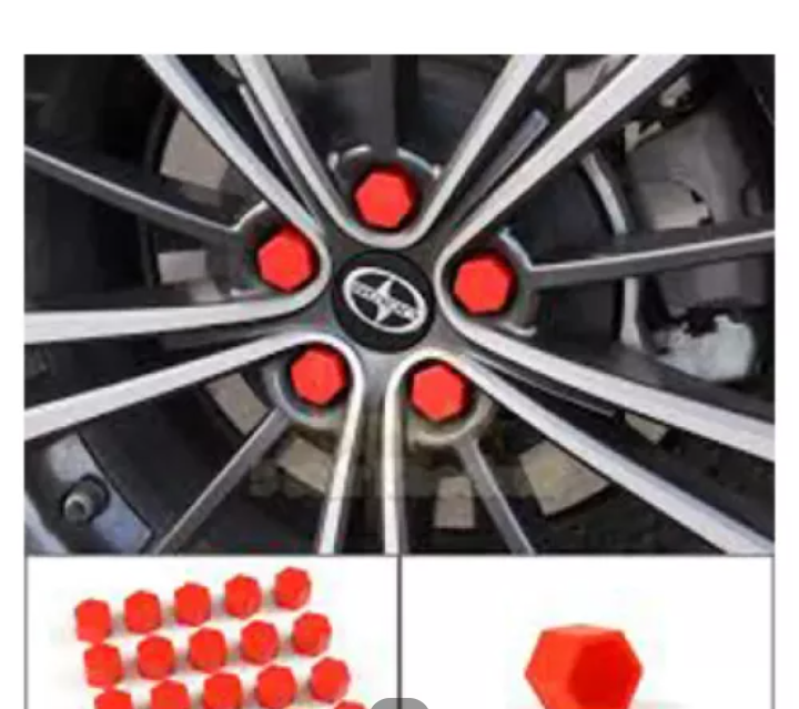 20 Pieces Car Silicon Wheel Hub Nut Covers Set 17Mm For All Cars Red ...