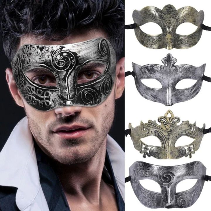 Venice Party Cosplay Props Halloween Masks Retro Plastic Jazz Flat Head ...