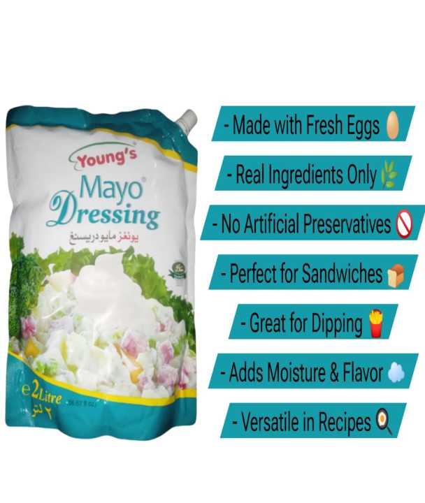 Youngs Mayo Dressing 2 liter, Light Mayonnaise, Rich flavor | Daraz.pk