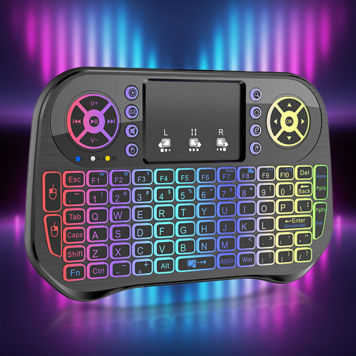 Rgb Mini Wireless Bluetooth Keyboard 2 4ghz Dual Connection Support Air Touchpad Mouse