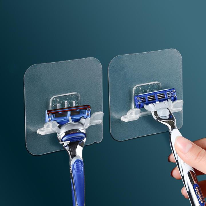 Transparent PVC Material Waterproof Razor Holder Wall Punch-free Men's ...